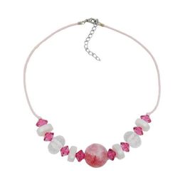 Gallay Perlenkette Kette Perle rosa-marmoriert