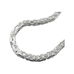 Gallay Silberkette 6mm Königskette vierkant glänzend Silber 925 55cm (1-tlg)