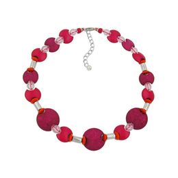 Gallay Perlenkette Kette pink-rot silber-matt (1-tlg)