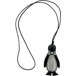 Gallay Perlenkette 8x4x3cm Figur Pinguin schwarz-silbergrau Kunststoff 90cm (1-tlg)