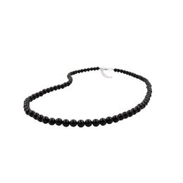 Gallay Perlenkette Kette 6mm Perle Kunststoff schwarz-glänzend 42cm (1-tlg)