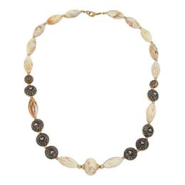 Gallay Perlenkette Kette beige-marmoriert altgold (1-tlg)