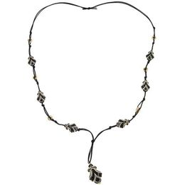Gallay Perlenkette Kette Effekt-Perle schwarz-goldfarben (1-tlg)