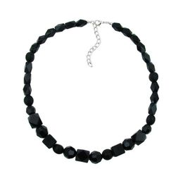 Gallay Perlenkette Kette Perle schwarz-facettiert (1-tlg)