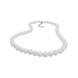 Gallay Perlenkette 10mm nicht ganz runde Kunststoffperlen weiß-glänzend 50cm (1-tlg)