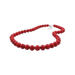 Gallay Perlenkette 10mm Kunststoffperlen rot-schwarz-marmoriert 55cm (1-tlg)