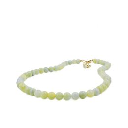Gallay Perlenkette 10mm Kunststoffperlen türkis-grün-weiß-gelb marmoriert mit Perle 42cm (1-tlg)