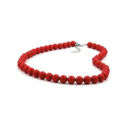 Gallay Perlenkette Kette 10mm Kunststoffperlen rot-glänzend 60cm (1-tlg)