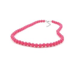 Gallay Perlenkette Kette 8mm Kunststoffperlen rosa-pink-glänzend 40cm (1-tlg)