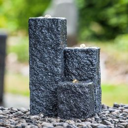 Gärtner Pötschke Brunnen-Set Neptun LED schwarz