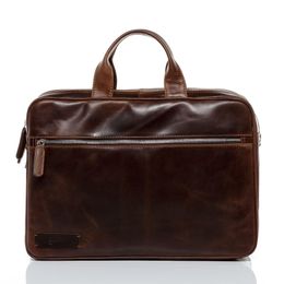 BACCINI Laptoptasche echt Leder Aktentasche 15 Zoll Laptop Fach braun, Laptoptasche 15 Zoll, Aktentasche Echtleder Damen Herren braun-cognac