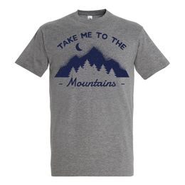 Youth Designz T-Shirt Take me to the Mountains Herren T-Shirt mit Trendigem Frontdruck, grau, L, Grau