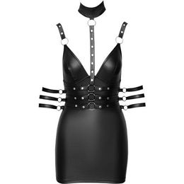 Cottelli Bondage Kleid im Mattlook mit Halsband und 3fach-Gürtel, alles abnehmbar