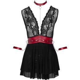 Cottelli Bondage Babydoll mit Bondage-Gürtel und -Halsband