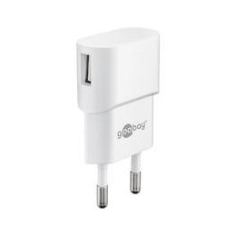 goobay USB-Ladegerät 1 A (5W) weiß Anschlüsse: 1x USB-A Weitere Anschlüsse: Eingang: 100-240V 50/60Hz max. 0.2A AC, Ausgang: 5.0V max. 1.0A (5.0W) DC Stromquelle: Steckdose