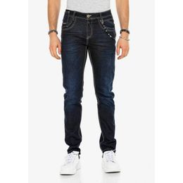 Cipo & Baxx Cipo & Baxx Bequeme Jeans mit stilvollen Kontrastnähten in Straight Fit, blau