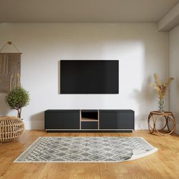 MYCS Lowboard Schwarz - TV-Board: Schubladen in Schwarz & Türen in Schwarz - Hochwertige Materialien - 190 x 46 x 34 cm, Komplett...