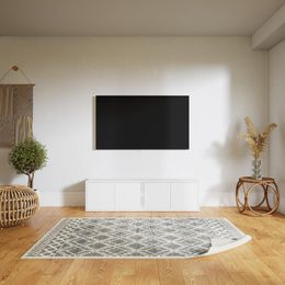 MYCS Lowboard Weiß - Designer-TV-Board: Türen in Weiß - Hochwertige Materialien - 151 x 41 x 34 cm, Komplett anpassbar