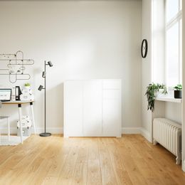 MYCS Highboard Weiß - Highboard: Schubladen in Weiß & Türen in Weiß - Hochwertige Materialien - 118 x 119 x 34 cm, Selbst designen