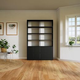 MYCS Aktenregal Schwarz - Flexibles Büroregal: Türen in Schwarz - Hochwertige Materialien - 151 x 233 x 34 cm, konfigurierbar