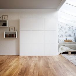 MYCS Schrankwand Weiß - Moderne Wohnwand: Türen in Weiß - Hochwertige Materialien - 226 x 233 x 34 cm, Konfigurator