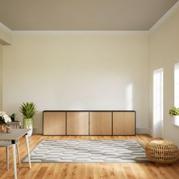 MYCS Sideboard Eiche - Designer-Sideboard: Türen in Eiche - Hochwertige Materialien - 300 x 79 x 34 cm, Individuell konfigurierbar