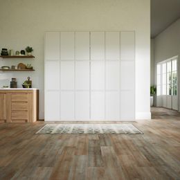 MYCS Schrankwand Weiß - Moderne Wohnwand: Türen in Weiß - Hochwertige Materialien - 233 x 233 x 34 cm, Konfigurator