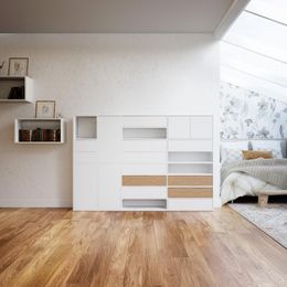 MYCS Highboard Weiß - Highboard: Schubladen in Weiß & Türen in Weiß - Hochwertige Materialien - 228 x 156 x 34 cm, Selbst designen