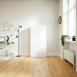 MYCS Highboard Weiß - Highboard: Schubladen in Weiß & Türen in Weiß - Hochwertige Materialien - 79 x 156 x 34 cm, Selbst designen