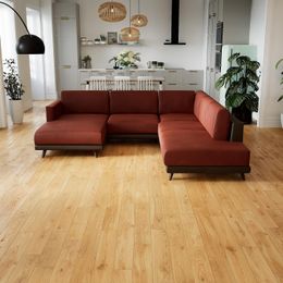 MYCS Sofa Cognac - Moderne Designer-Couch: Hochwertige Qualität, einzigartiges Design - 254 x 75 x 267 cm, Komplett anpassbar