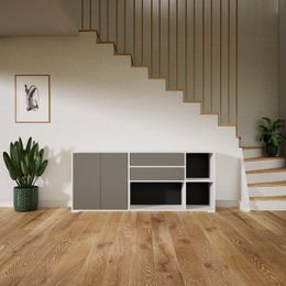 MYCS Sideboard Grau - Sideboard: Schubladen in Grau & Türen in Grau - Hochwertige Materialien - 190 x 81 x 34 cm, konfigurierbar