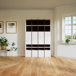 MYCS Aktenregal Weiß - Büroregal: Schubladen in Weiß & Türen in Weiß - Hochwertige Materialien - 156 x 233 x 34 cm, konfigurierbar