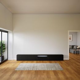 MYCS Lowboard Schwarz - TV-Board: Schubladen in Schwarz & Türen in Schwarz - Hochwertige Materialien - 339 x 41 x 34 cm, Komplett...