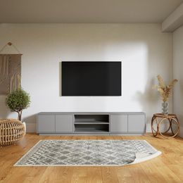 MYCS Lowboard Grau - Designer-TV-Board: Türen in Grau - Hochwertige Materialien - 226 x 46 x 34 cm, Komplett anpassbar