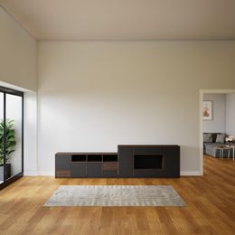 MYCS Sideboard Graphitgrau - Sideboard: Schubladen in Graphitgrau & Türen in Graphitgrau - Hochwertige Materialien - 308 x 80 x 34 cm, konfigurierbar