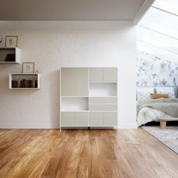 MYCS Schrankwand Taupe - Moderne Wohnwand: Schubladen in Taupe & Türen in Taupe - Hochwertige Materialien - 151 x 168 x 34 cm, Konfigurator