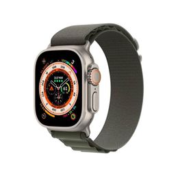 Apple Watch Ultra GPS + Cellular 49mm Titanium Case with Green Alpine Loop - Medium