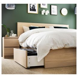 IKEA MALM Bettgestell hoch mit 4 Schubladen