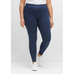 sheego Leggings Große Größen aus hautfreundlichem Baumwoll-Mix, blau