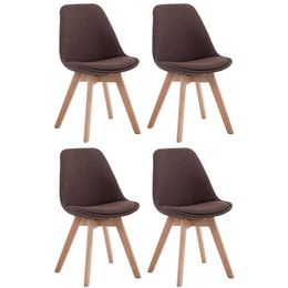 CLP 4er Set Retrost&uuml;hle Borneo V2 Mit Stoffbezug Und Hochwertiger Polsterung I Lehnst&uuml;hle Mit Holzgestell