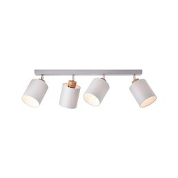 Brilliant Lampe, Vonnie Spotbalken 4flg grau/holz, Metall/Holz/Textil, 4x A60, E27, 25W,Normallampen (nicht enthalten)