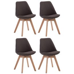 CLP 4er Set Retrost&uuml;hle Borneo V2 Mit Stoffbezug Und Hochwertiger Polsterung I Lehnst&uuml;hle Mit Holzgestell