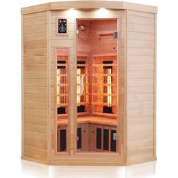 Dewello&reg; Infrarotkabine Infrarotsauna LAKEFIELD 140cm x 140cm inkl. 5 Vollspektrumstrahler, 4 Karbonstrahler, 3 Personen