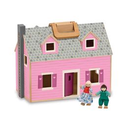 Melissa & Doug Puppenhaus FOLD & GO mit Zubehör in rosa