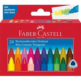 Faber-Castell Triangular Wachsmalstifte farbsortiert, 24 St.