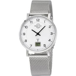 Funkuhr MASTER TIME "Advanced, MTLS-10740-12M" Armbanduhren silberfarben Damen Quarzuhren