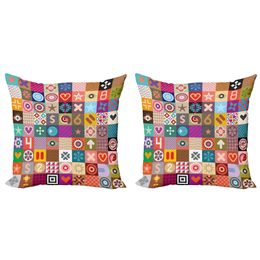 Abakuhaus Kissenbezüge Modern Accent Doppelseitiger Digitaldruck, (2 Stück), Collage Multi Patterned Squares, bunt