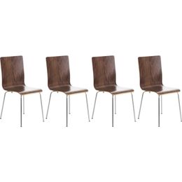 CLP 4er-Set Wartezimmerstuhl PEPE mit ergonomisch geformten Holzsitz und Metallgestell I 4x Konferenzstuhl In verschiedenen Farben erh&auml;ltlich