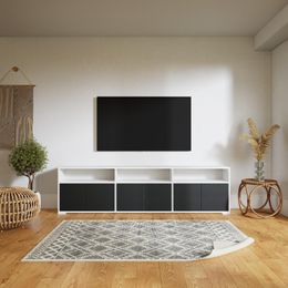 MYCS Lowboard Schwarz - Designer-TV-Board: Türen in Schwarz - Hochwertige Materialien - 226 x 62 x 34 cm, Komplett anpassbar