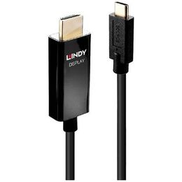 Lindy Anschlusskabel USB-C® Stecker, HDMI-A Stecker 1.00 m Schwarz 43291 USB-C®-Displaykabel